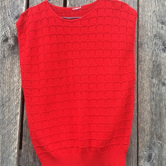 Sweaters | Vintage Red Sleeveless Sweater | Poshmark